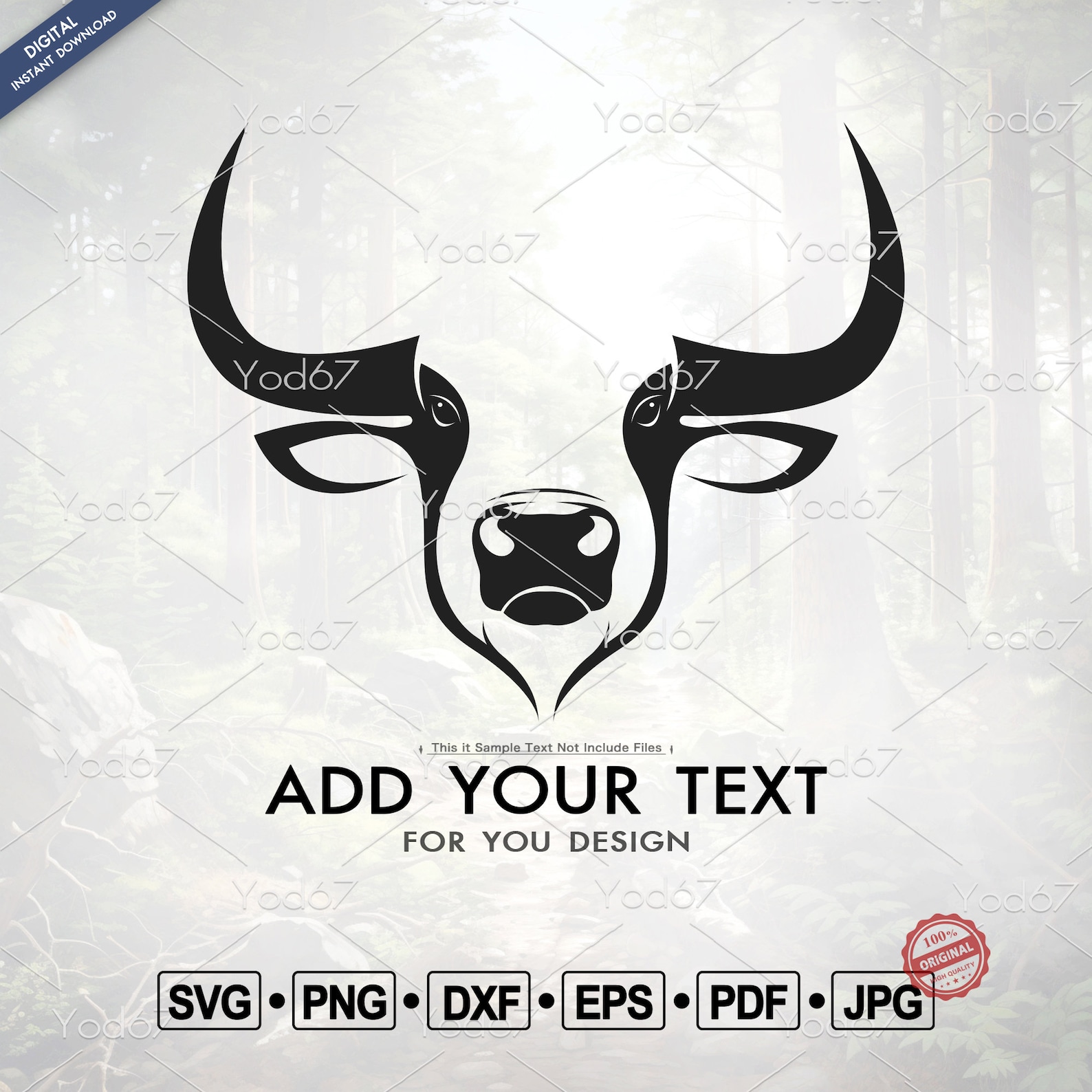 Bull SVG, Png, Bull Head Vector Clipart Design EPS DXF Pdf, Svg Files ...
