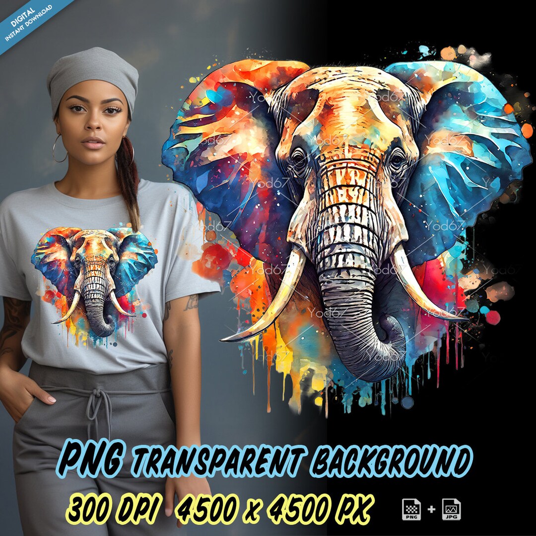 Elephant Png, Elephant Clipart for Sublimation Printing, Elephant Head ...