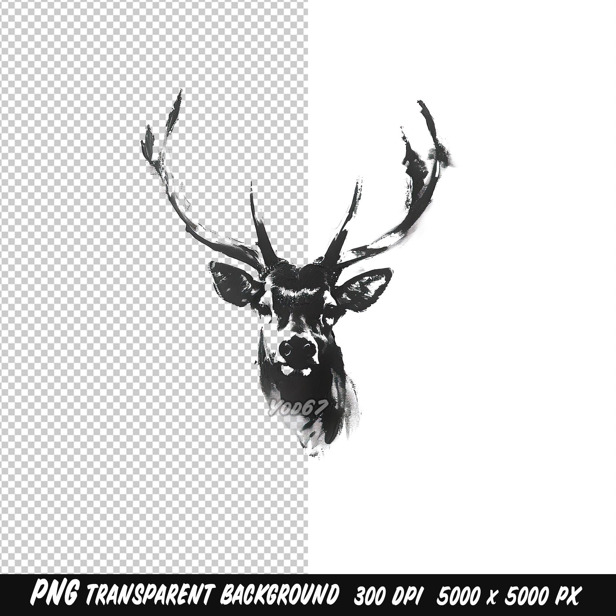 Stag Head Clipart PNG for Sublimation Printing, Deer Head Drawn With ...