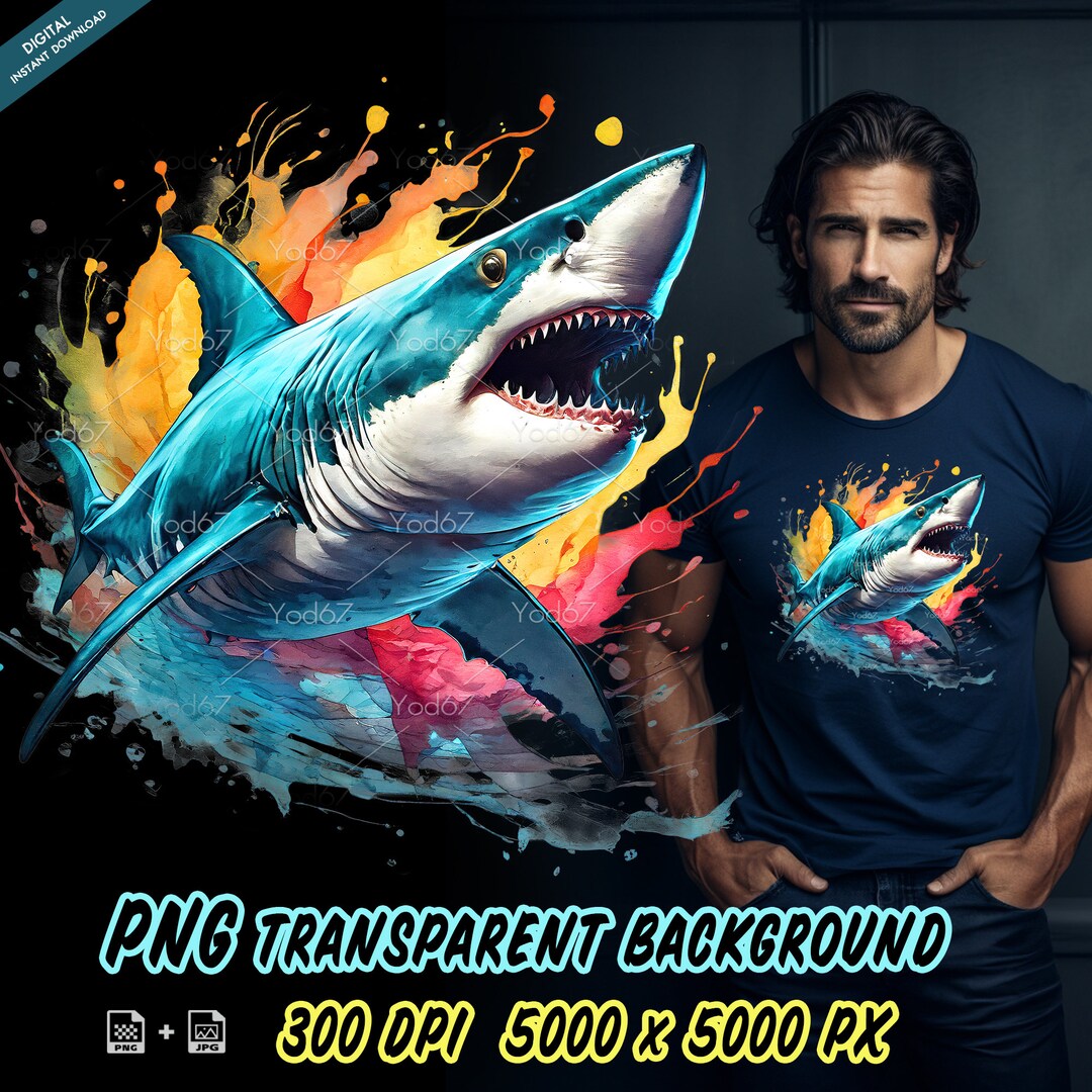 Shark Clipart, Shark Png for Sublimation Printing, Shark T-shirt Design ...