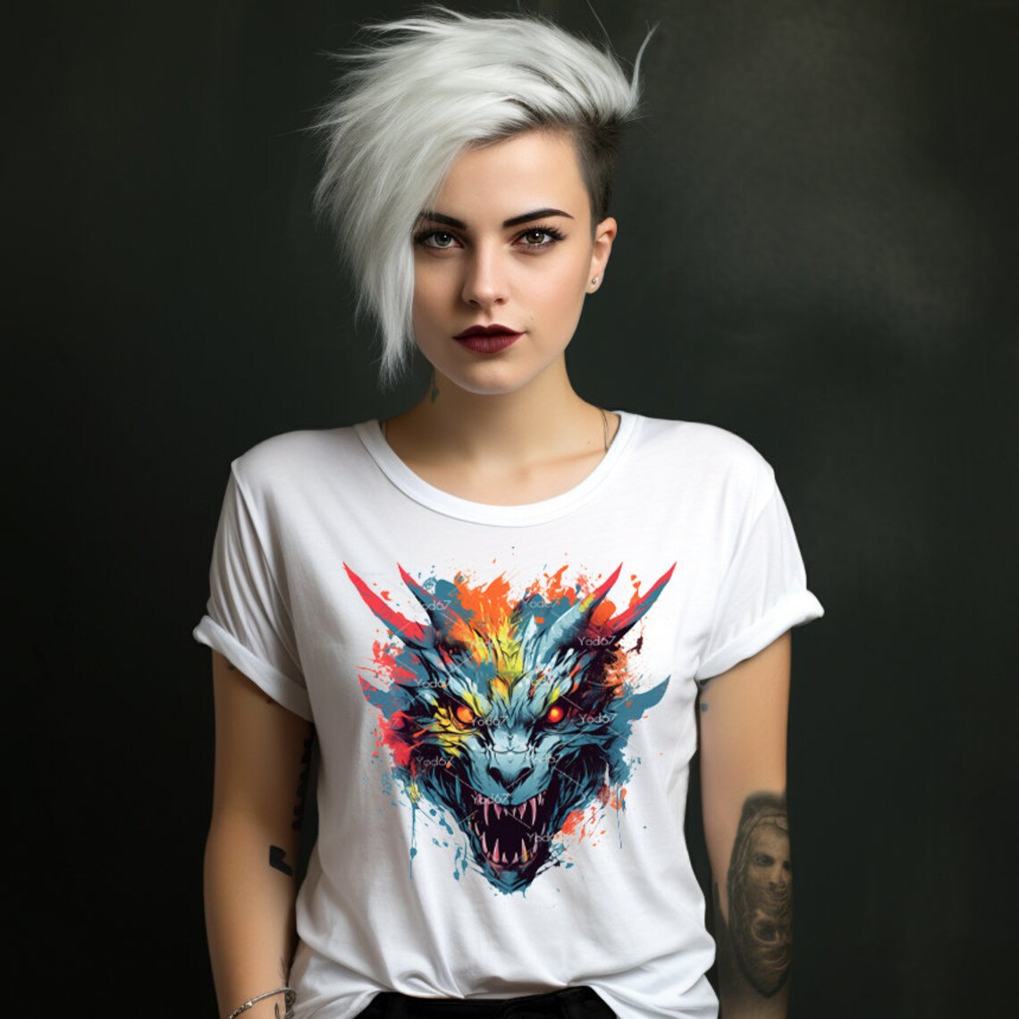 Dragon Head Demon Png for Sublimation Printing, Dragon T-shirt Design ...