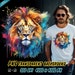Lion Png, Colorful Lion for Sublimation Printing, Lion Head T-shirt ...