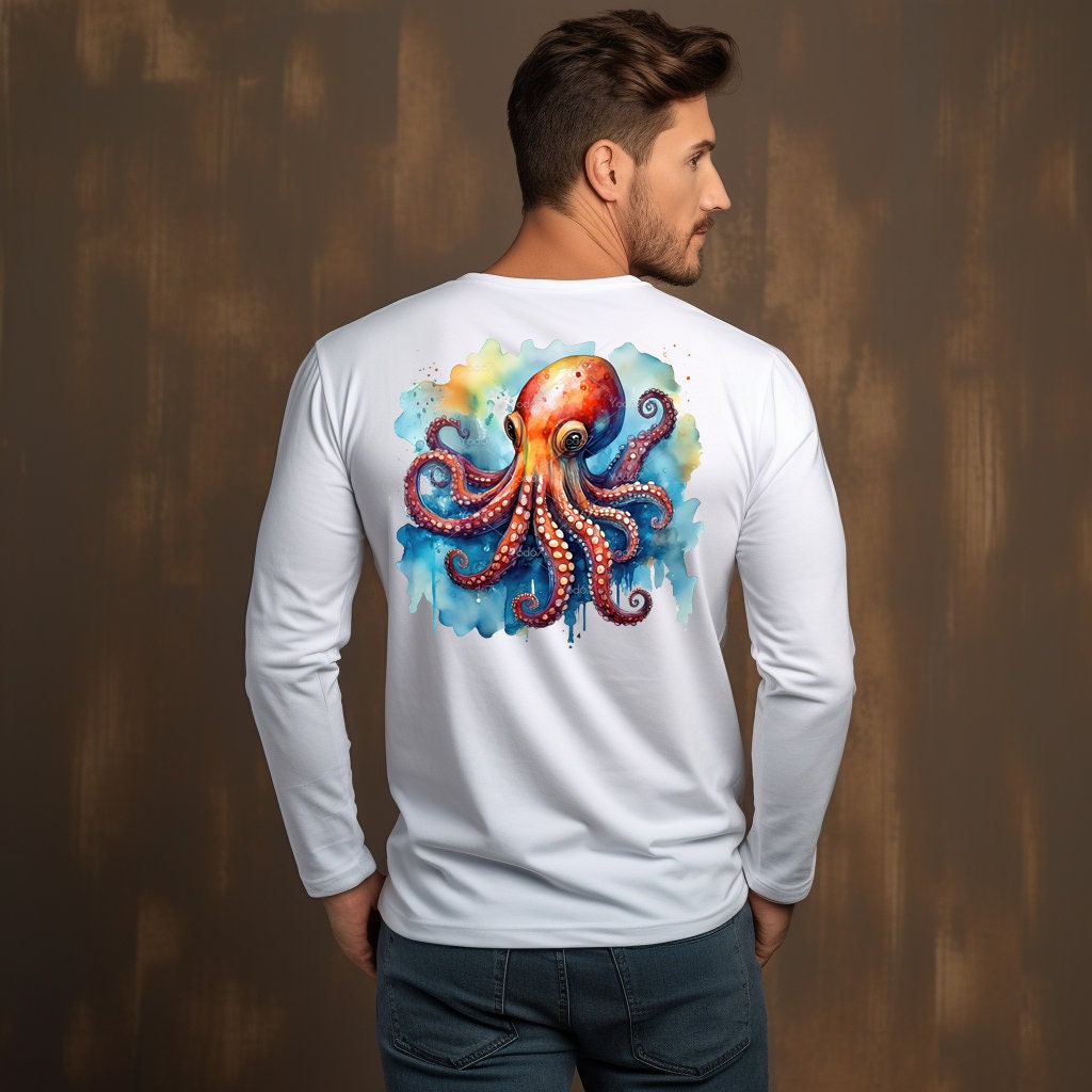Octopus Clipart for Sublimation Printing, Octopus T-shirt Design ...
