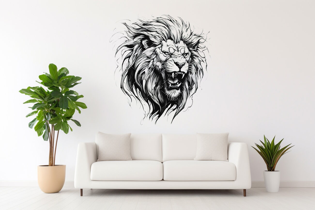 Male Lion Head for Sublimation Printing, Male Lion T-shirt Design ...