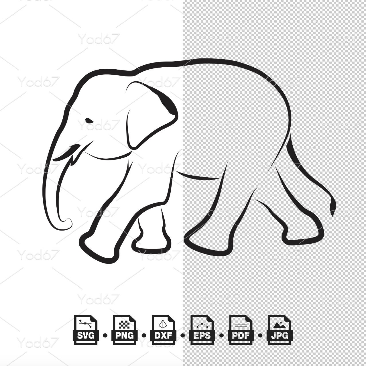 Elephant SVG, Elephant Png, Cut File Elephant for Cricut, Elephant ...