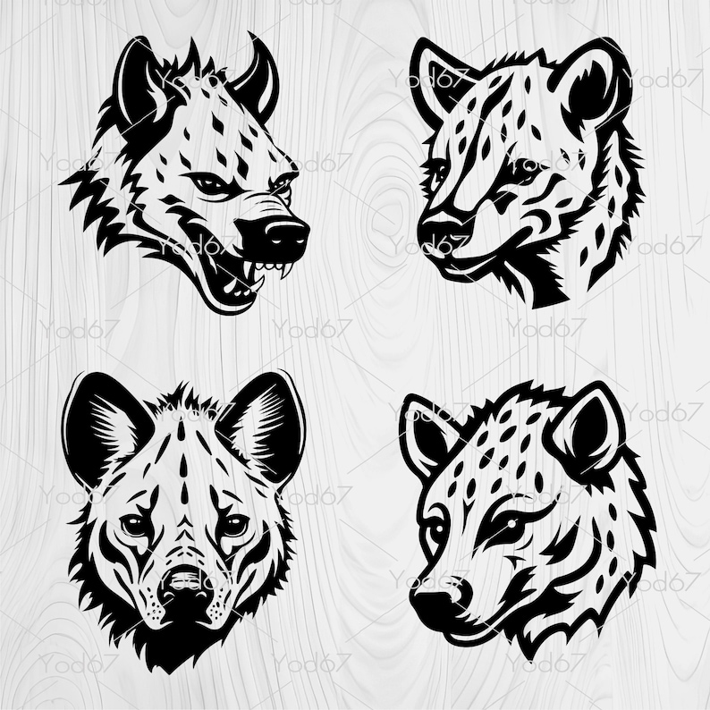 Hyena Head SVG, Png, Eps, Dxf, Svg Files for Cricut, Hyena Silhouette ...