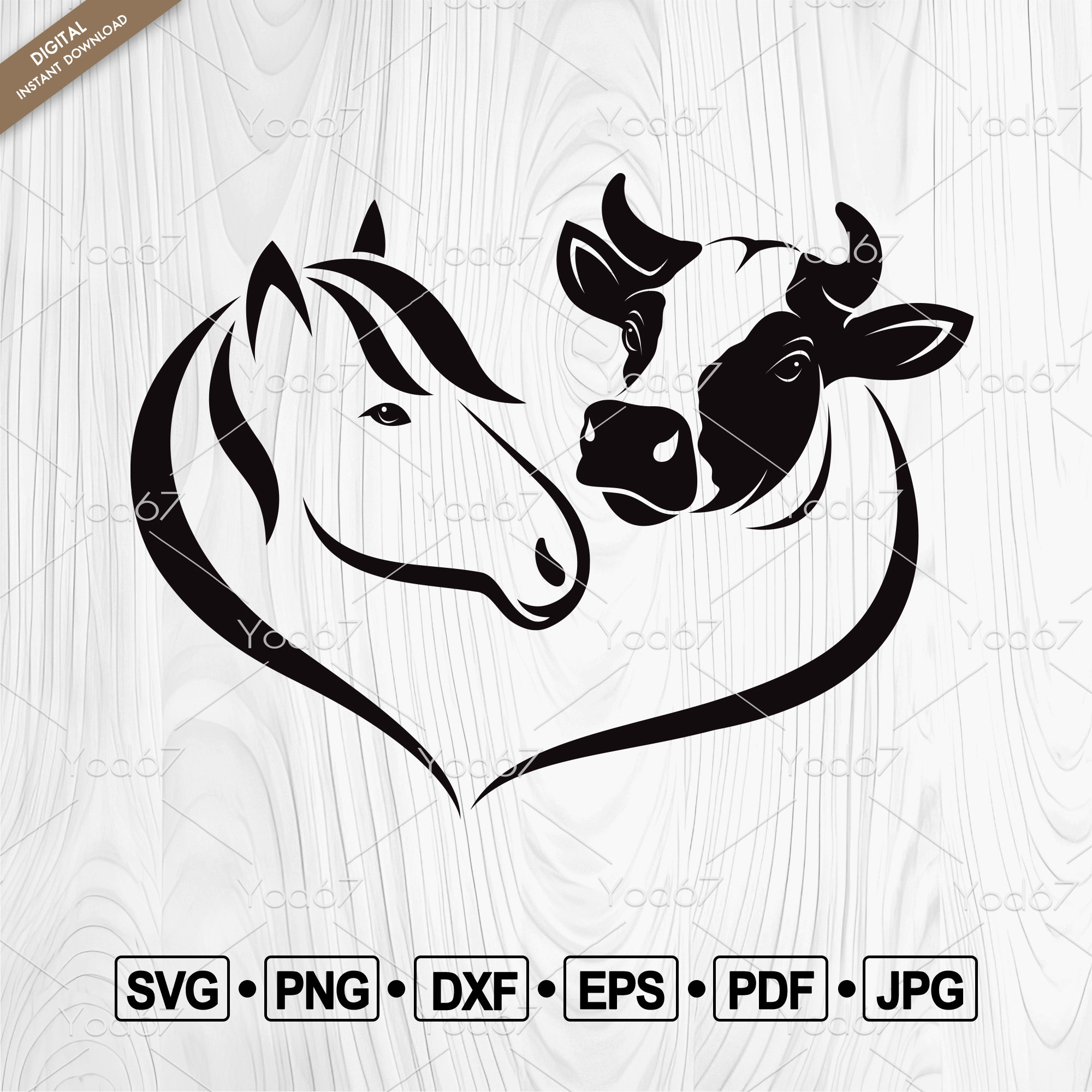 Horse and Cow SVG, Horse Svg, Cow Svg, Horse Png, Horse and Cow Vector ...