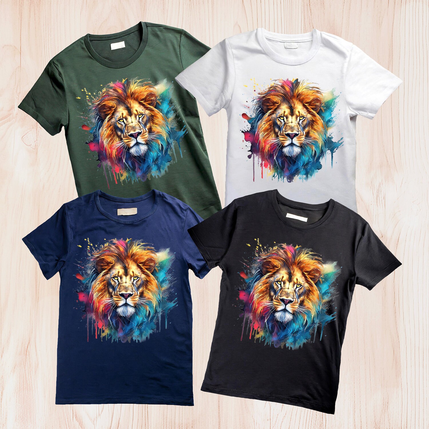 Lion Png, Colorful Lion for Sublimation Printing, Lion Head T-shirt ...