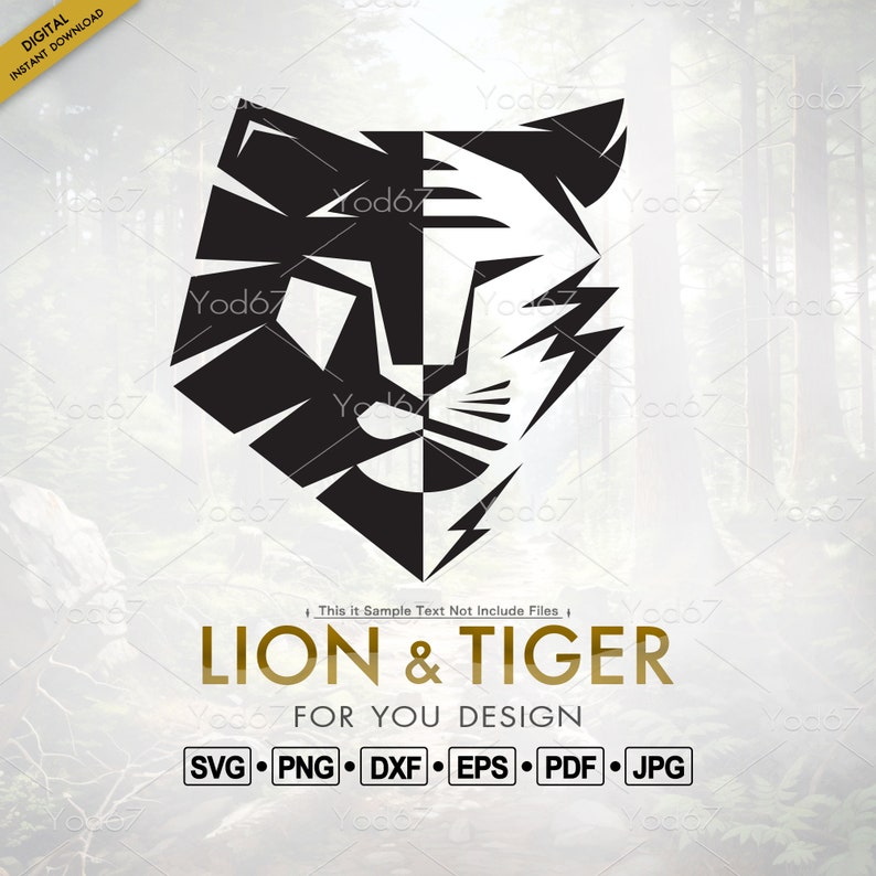 Lion Face and Tiger Face Svg, Tiger SVG, Lion Png, Animal Face Svg ...