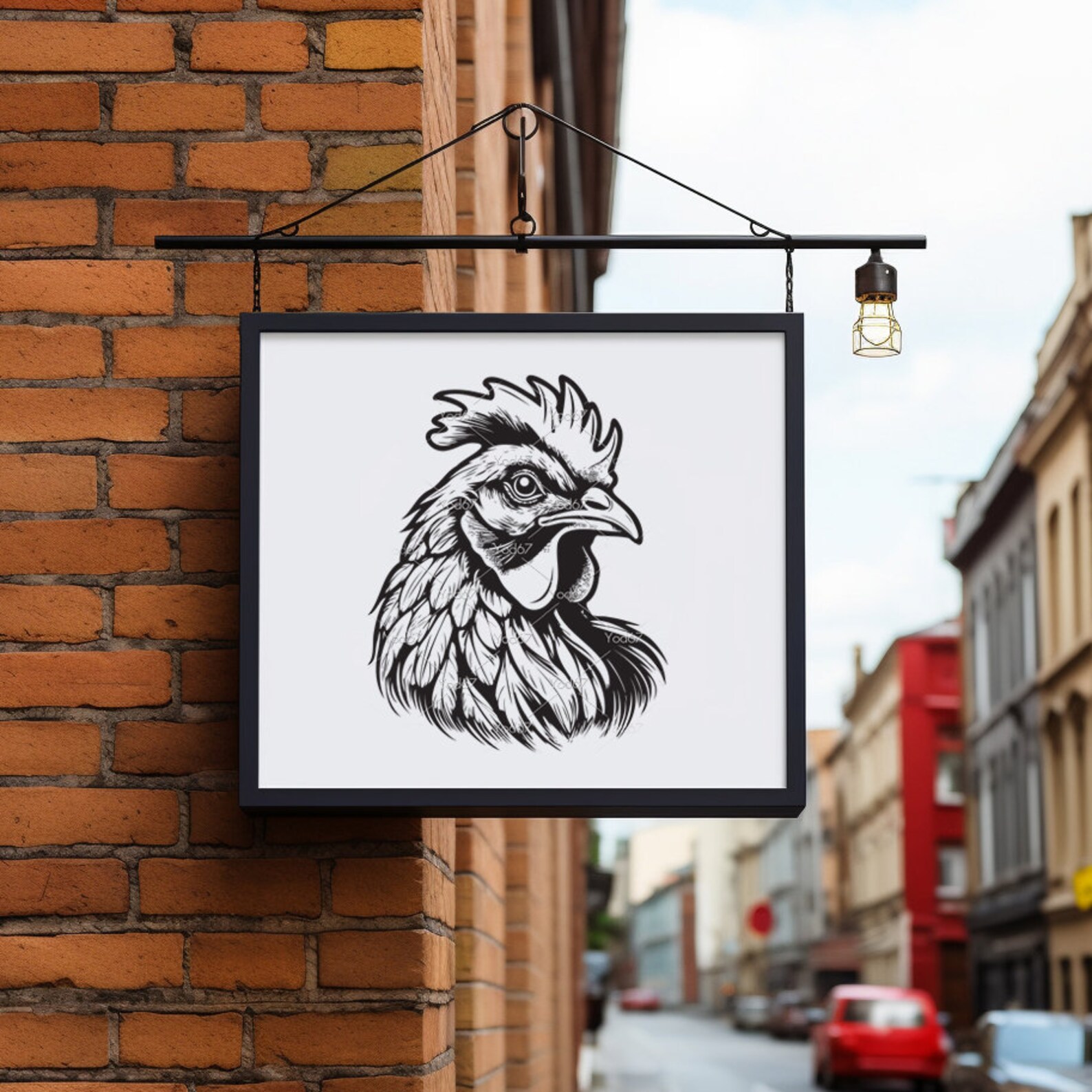 Chicken Head Vector Design SVG, Png EPS DXF Pdf, Svg File for Cricut ...