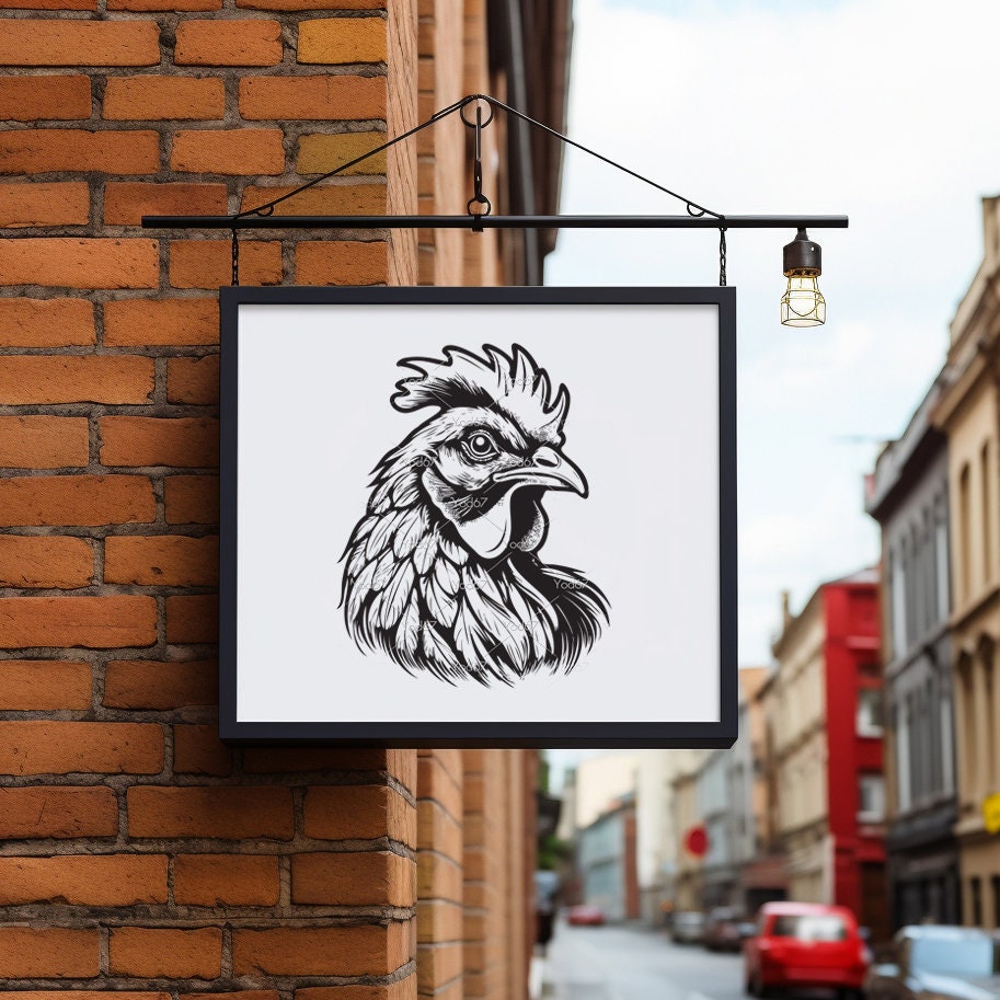 Chicken Head Vector Design SVG, Png EPS DXF Pdf, Svg File for Cricut ...