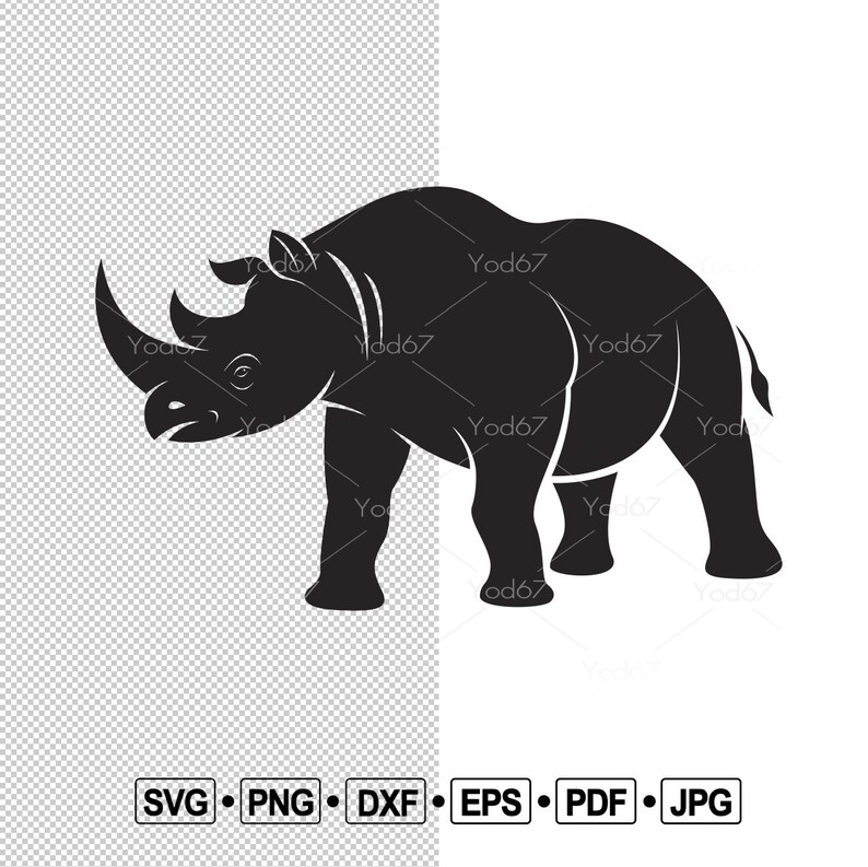 Rhino SVG, Rhino Png, Svg Files for Cricut, Rhino Silhouette, Rhino ...