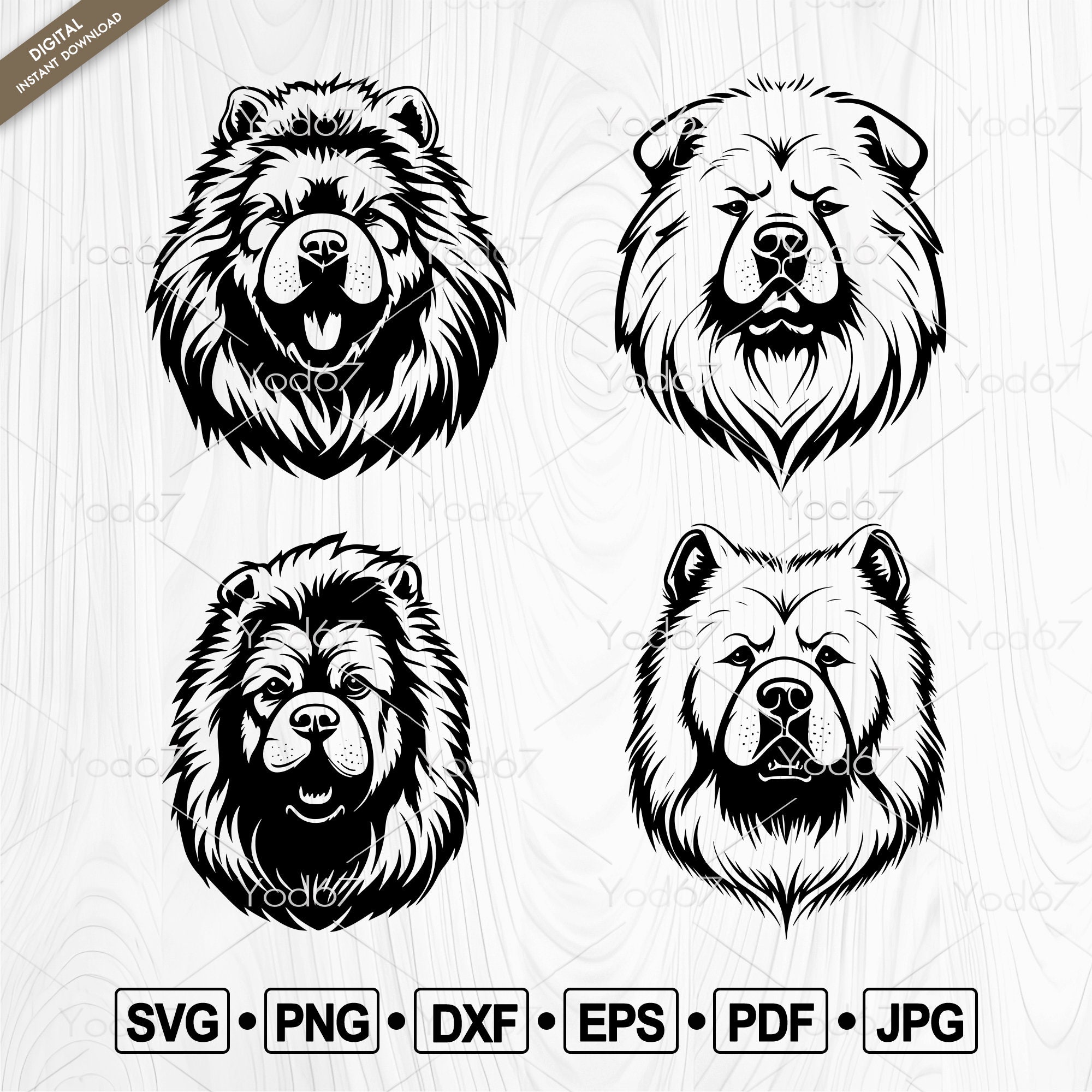 Chow Chow SVG, Dog Png Files, Dog Head Cricut, Chow Chow DXF, Chow Chow ...