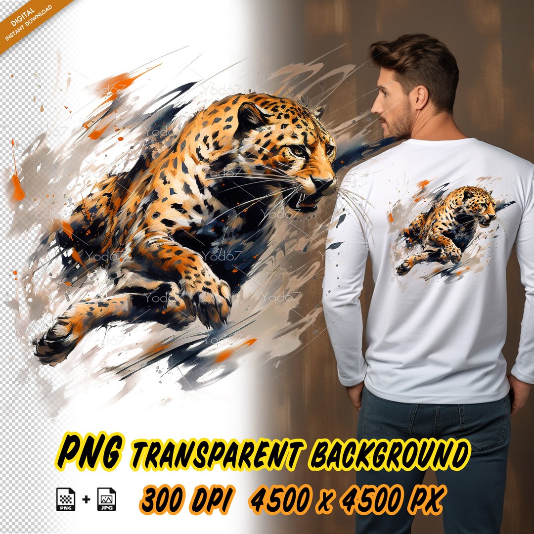 Cheetah Running for Sublimation Printing, Cheetah T-shirt Design ...