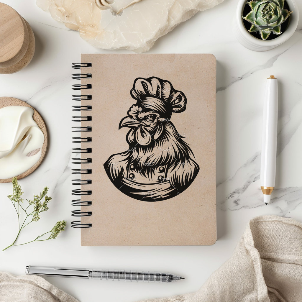 Chicken Chef SVG, Svg Files for Cricut, Cooking, Chicken Wearing Chef's ...