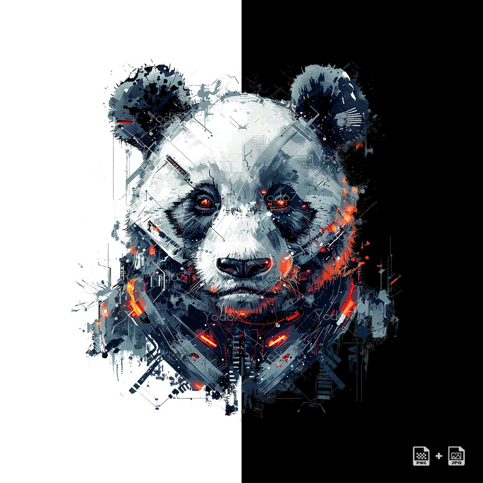 Panda Head PNG for Sublimation Printing, Panda T-shirt Design Clipart ...