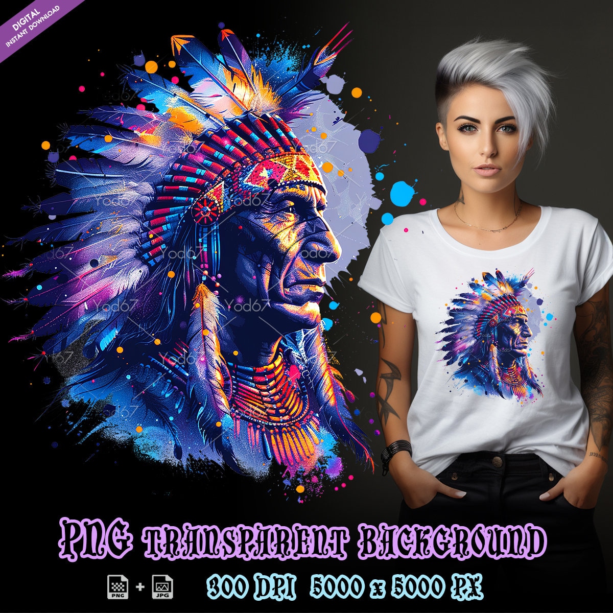 Native American Man Clipart for Sublimation Printing, Native American ...