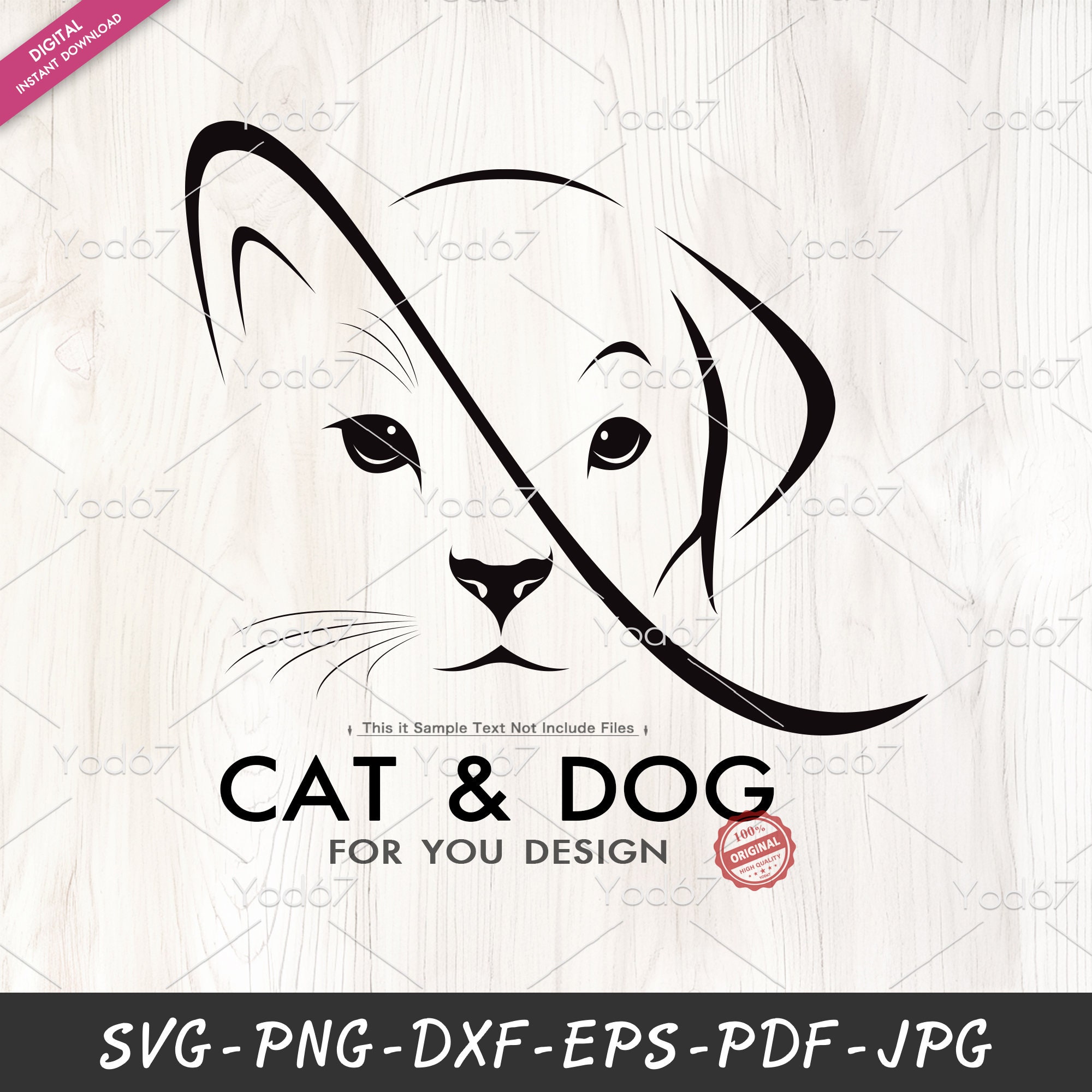 Cat and Dog SVG, Dog Face Svg, Cat Face Svg, Svg Files for Cricut, Pet ...