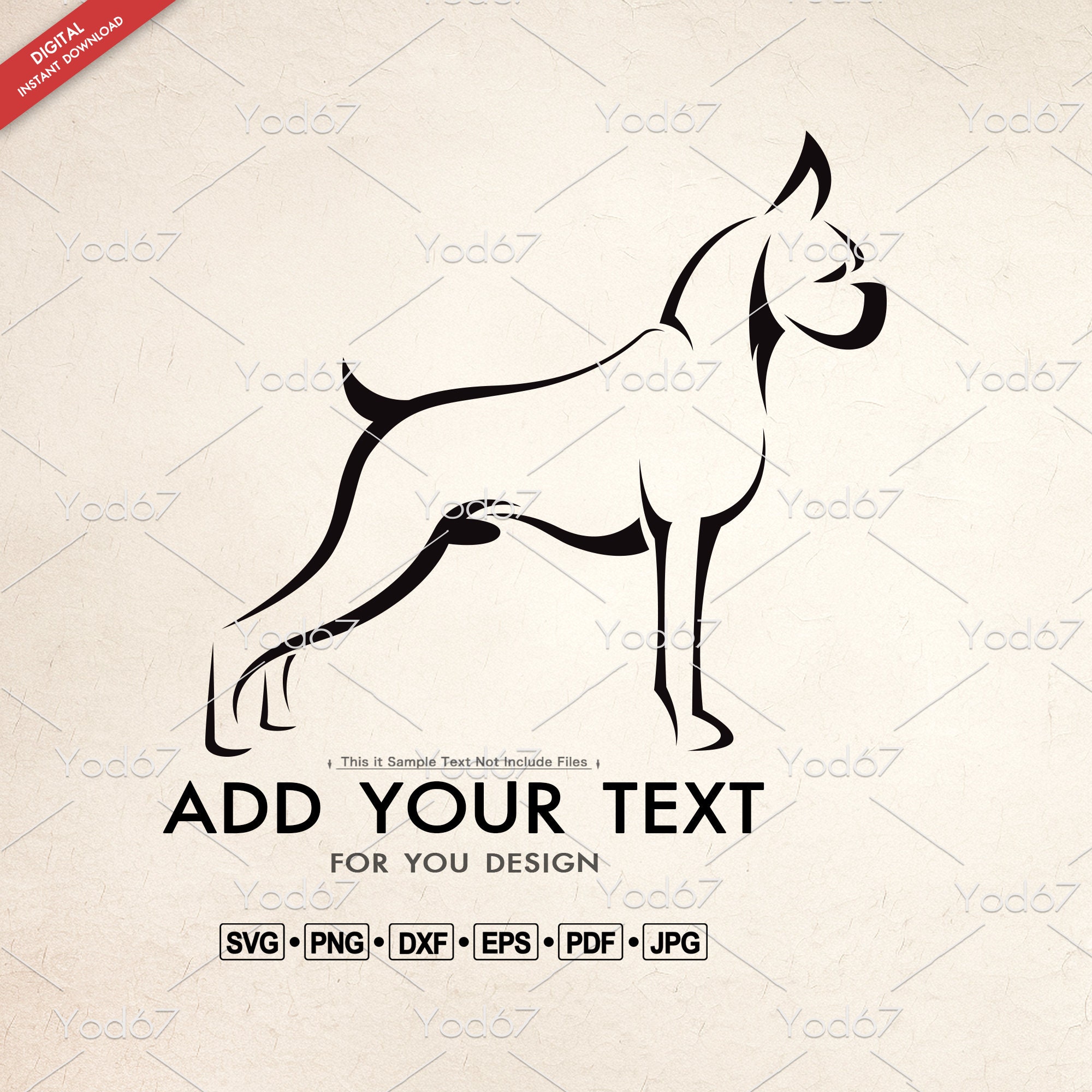 Boxer SVG, Boxer Dog Clipart Vector Design EPS, DXF, Pdf, Boxer Png ...