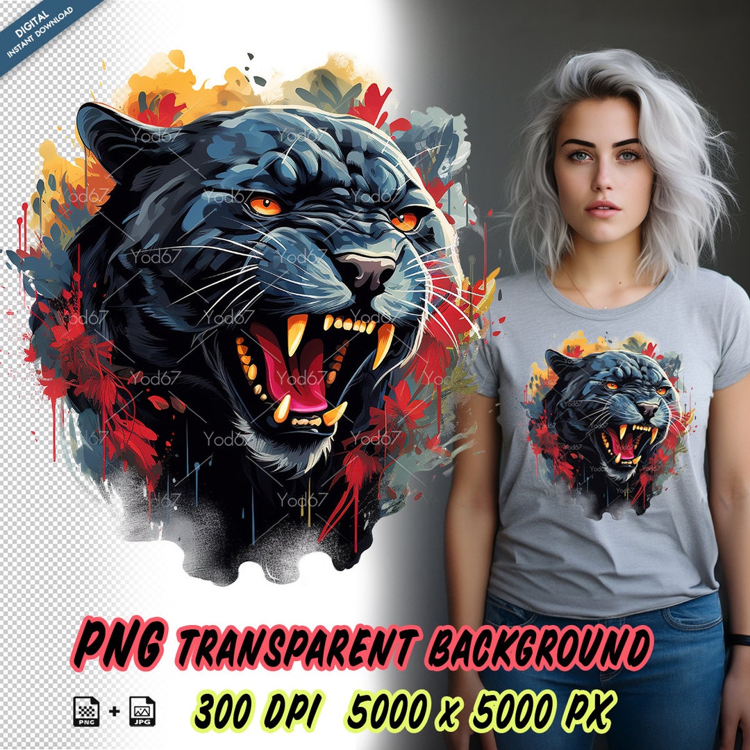 Angry Panther for Sublimation Printing, Panther Head T-shirt Design ...