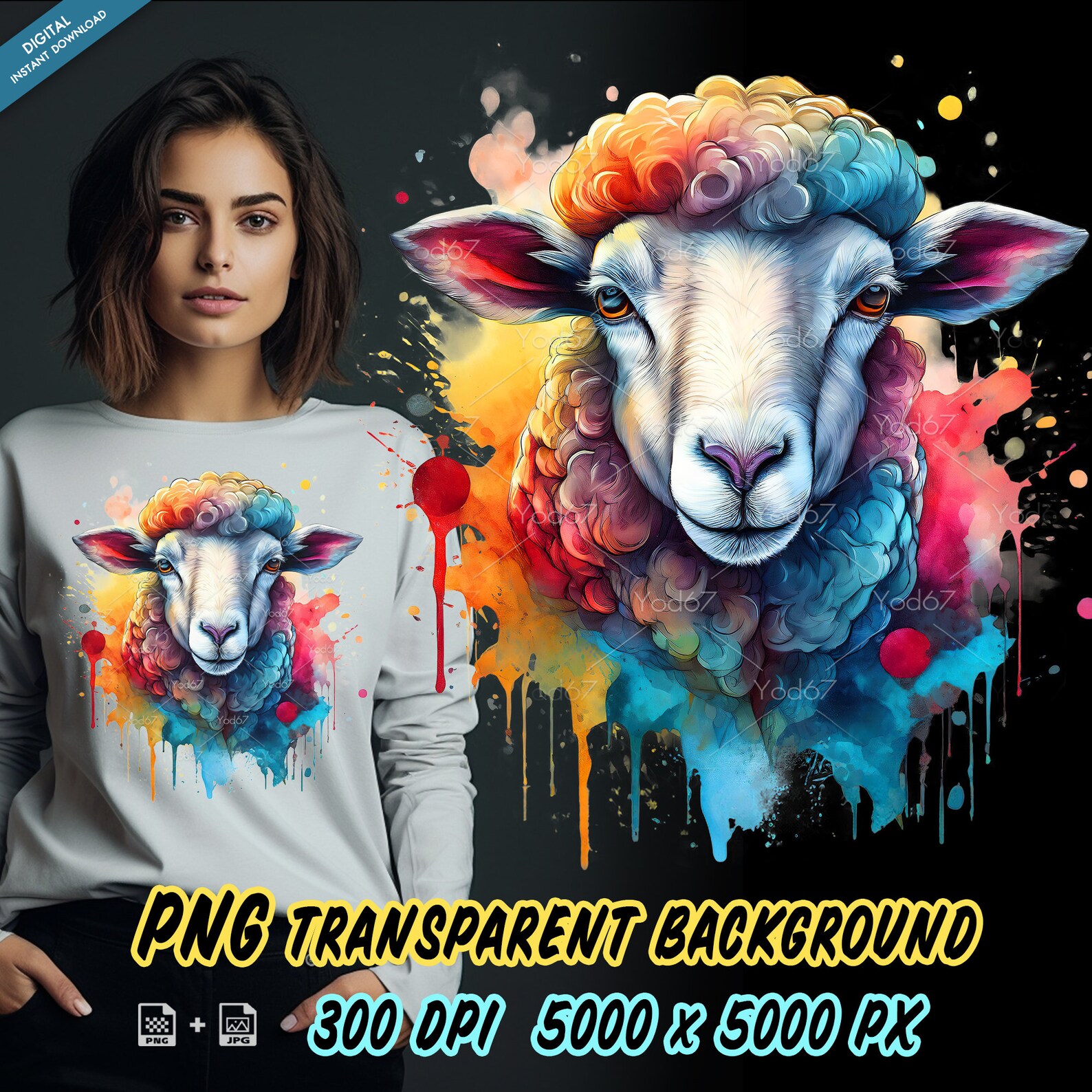 Sheep Clipart, Sheep Head for Sublimation Printing, Sheep T-shirt ...