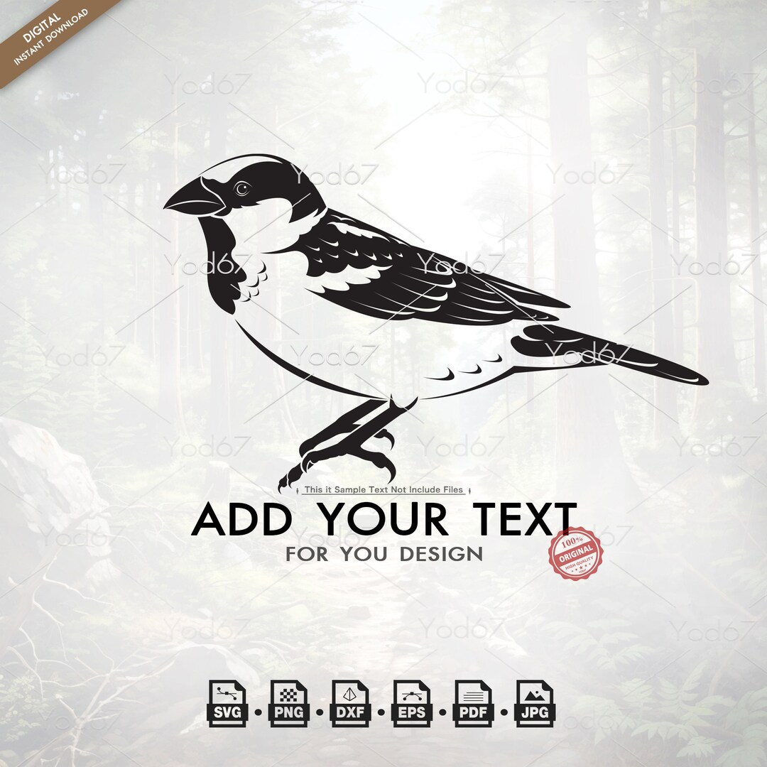 Sparrow Vector Clipart Design SVG PNG Eps Dxf Jpg, Svg Files for Cricut ...