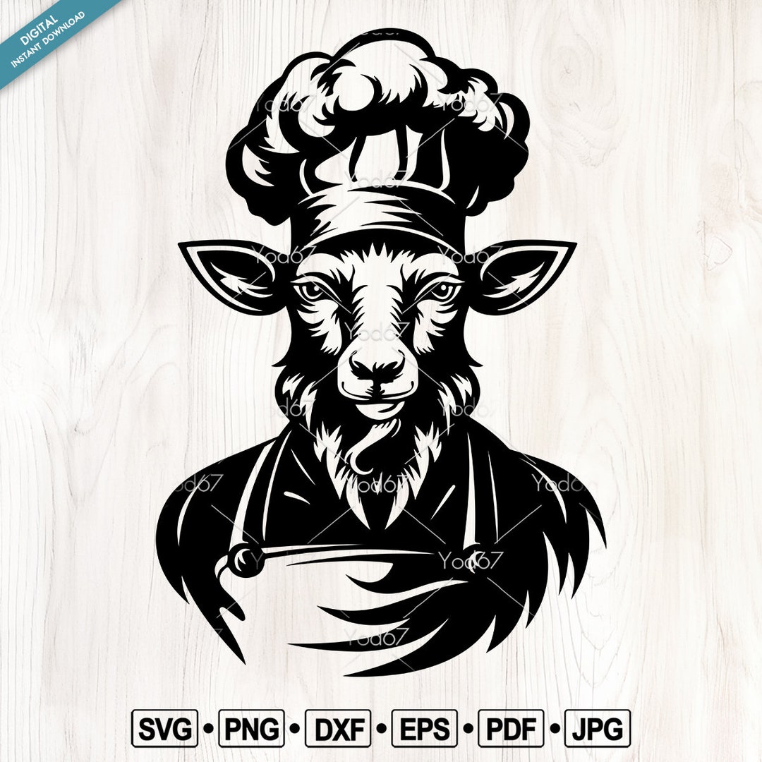 Sheep Chef SVG, Svg Files for Cricut, Cooking, Sheep Wearing Chef's ...