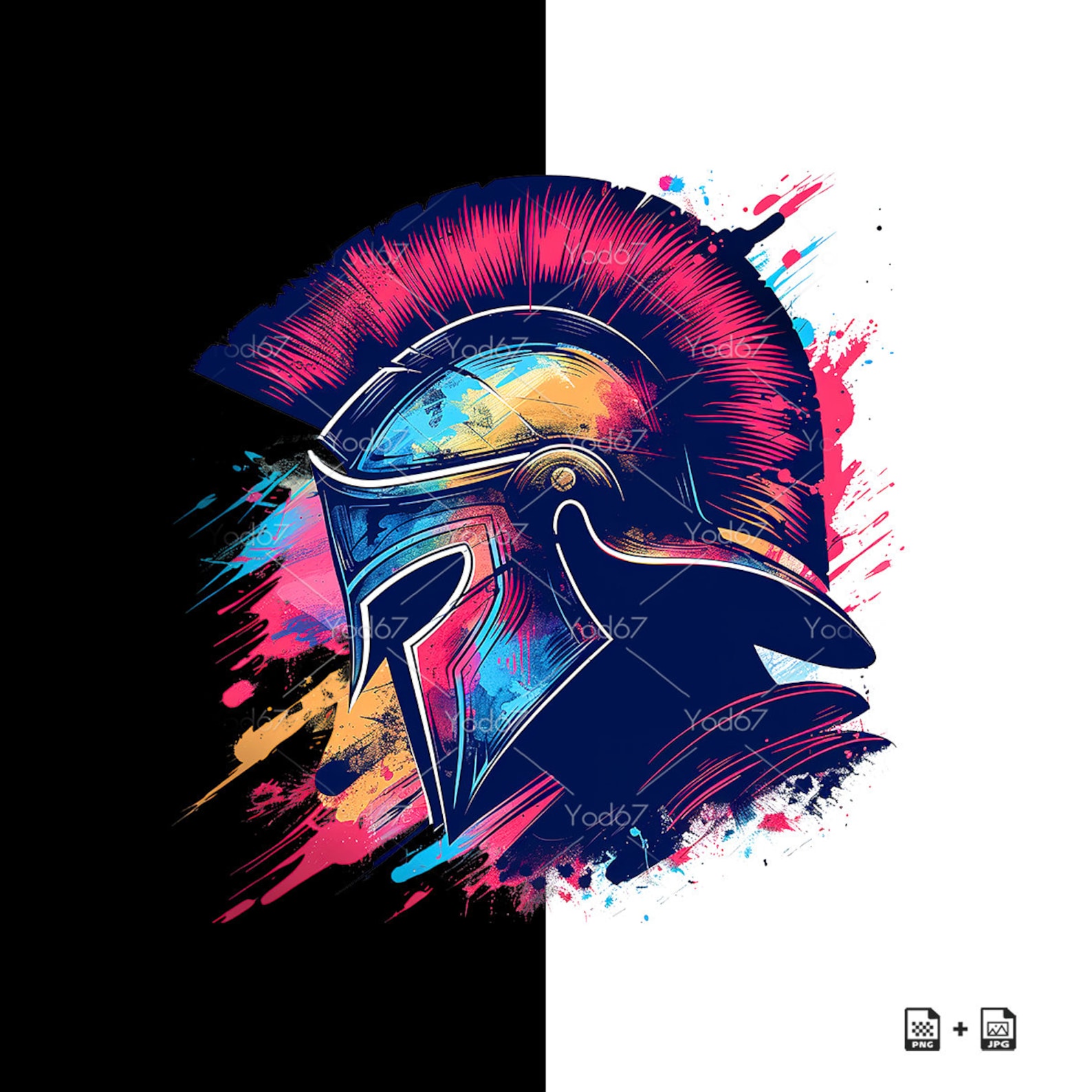 Spartan Helmet PNG for Sublimation Printing, Colorful Spartan Helmet T ...