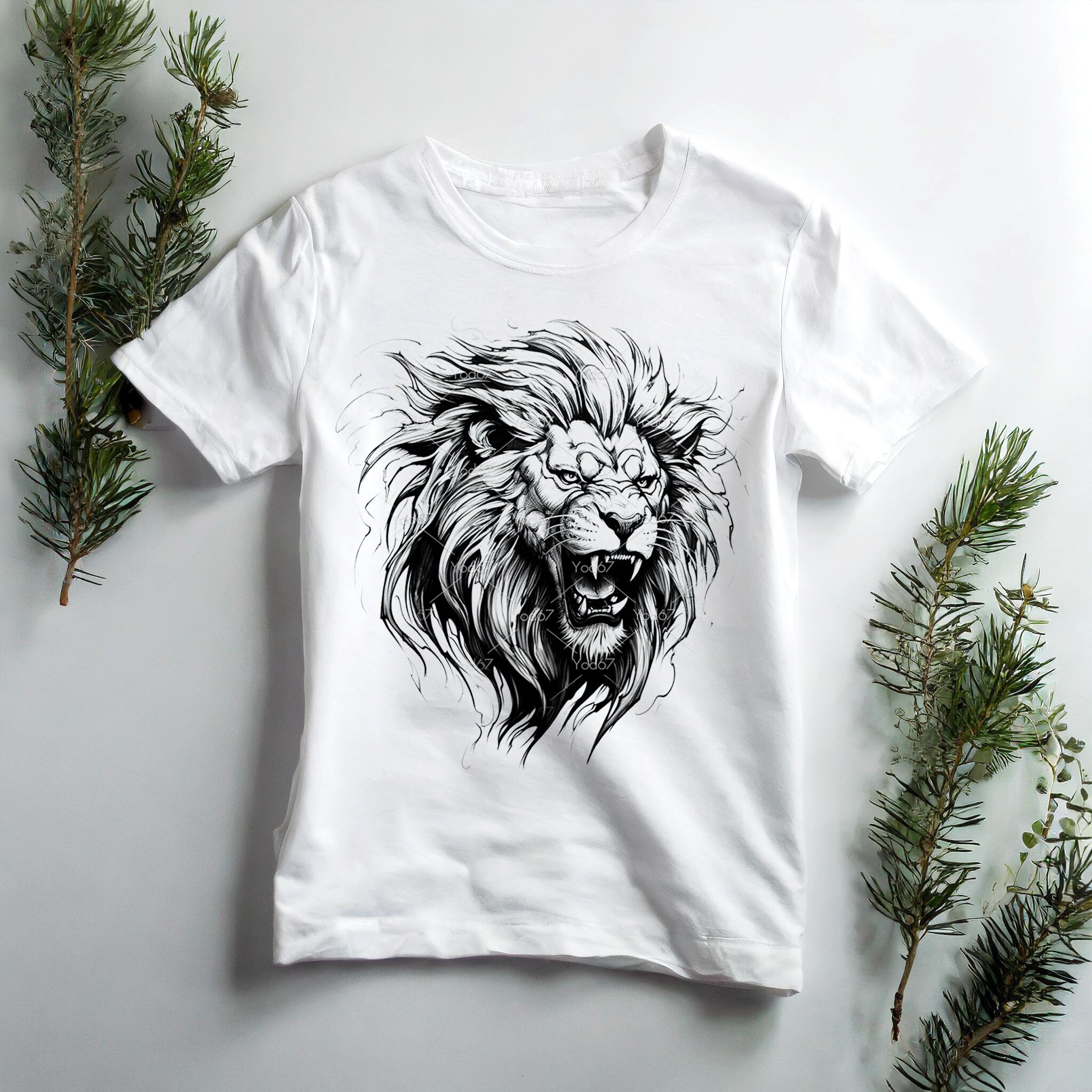 Male Lion Head for Sublimation Printing, Male Lion T-shirt Design ...