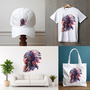 Native American Indian Woman Clipart for Sublimation Printing, Native ...