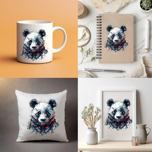 Panda Head PNG for Sublimation Printing, Panda T-shirt Design Clipart ...
