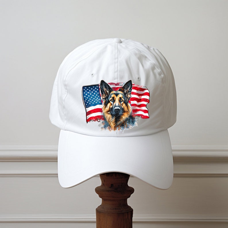 German Shepherd With USA Flag Clipart for Sublimation Printing, Dog T ...