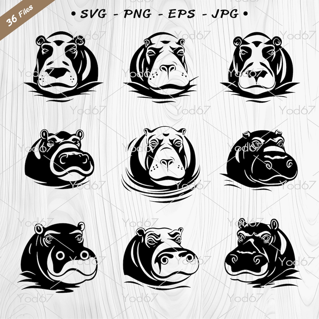 Hippo Svg, Hippo Png, Svg Files for Cricut, Hippo Png, Hippopotamus ...