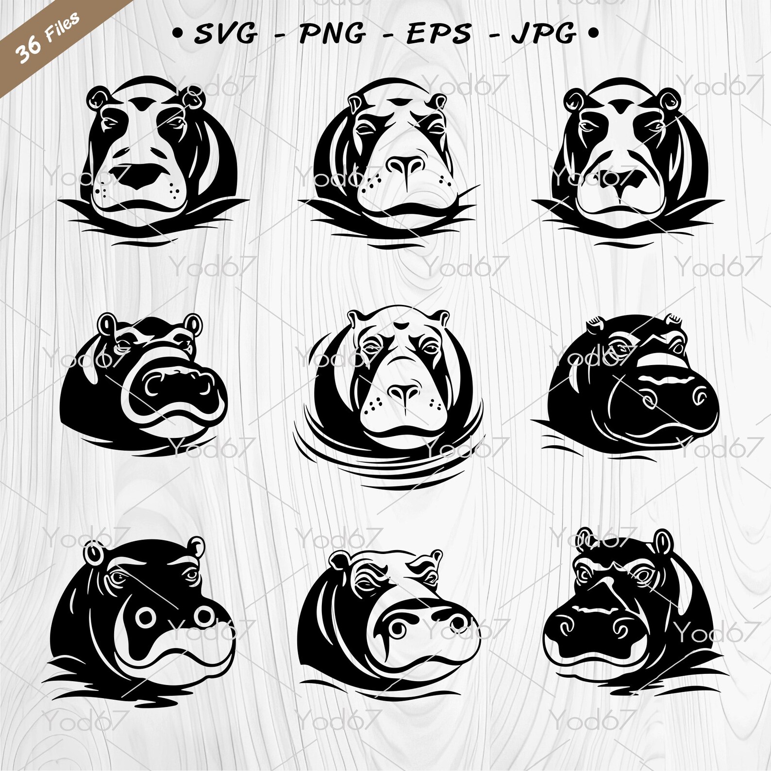 Hippo Svg, Hippo Png, Svg Files for Cricut, Hippo Png, Hippopotamus ...