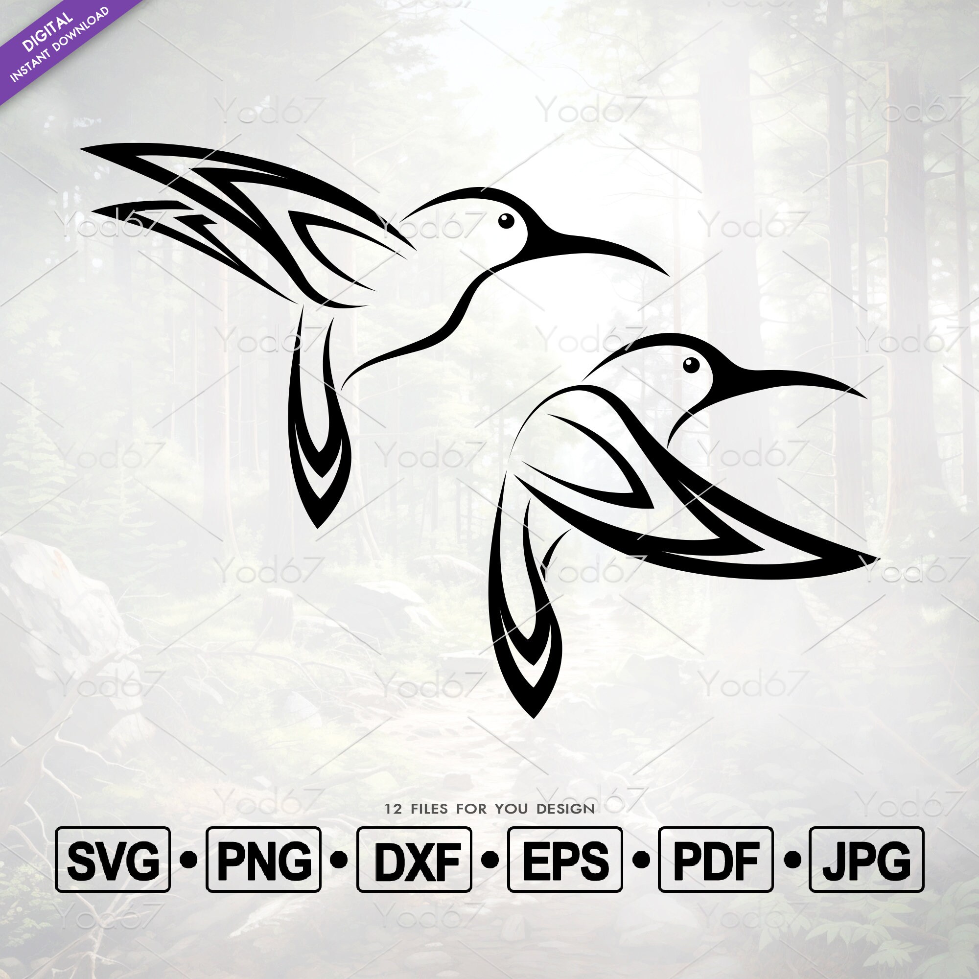 Hummingbird SVG, PNG, DXF, Pdf Jpg, Eps, Hummingbird Cricut, Birds Logo ...