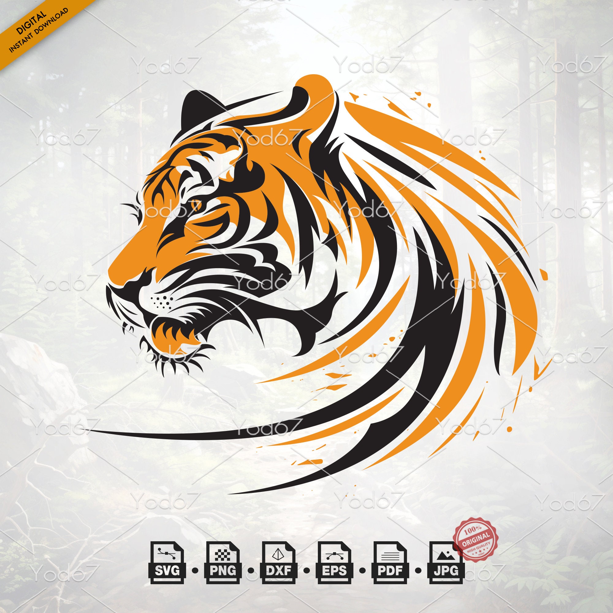 Tiger Head SVG, Tiger Clipart, Cut File Tiger for Cricut, Tiger Vector ...