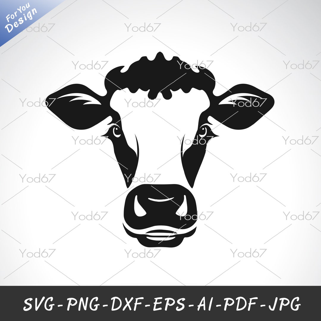 Cow Head SVG, Cut File Cow for Cricut, Cow Png Files, Cow DXF File ...