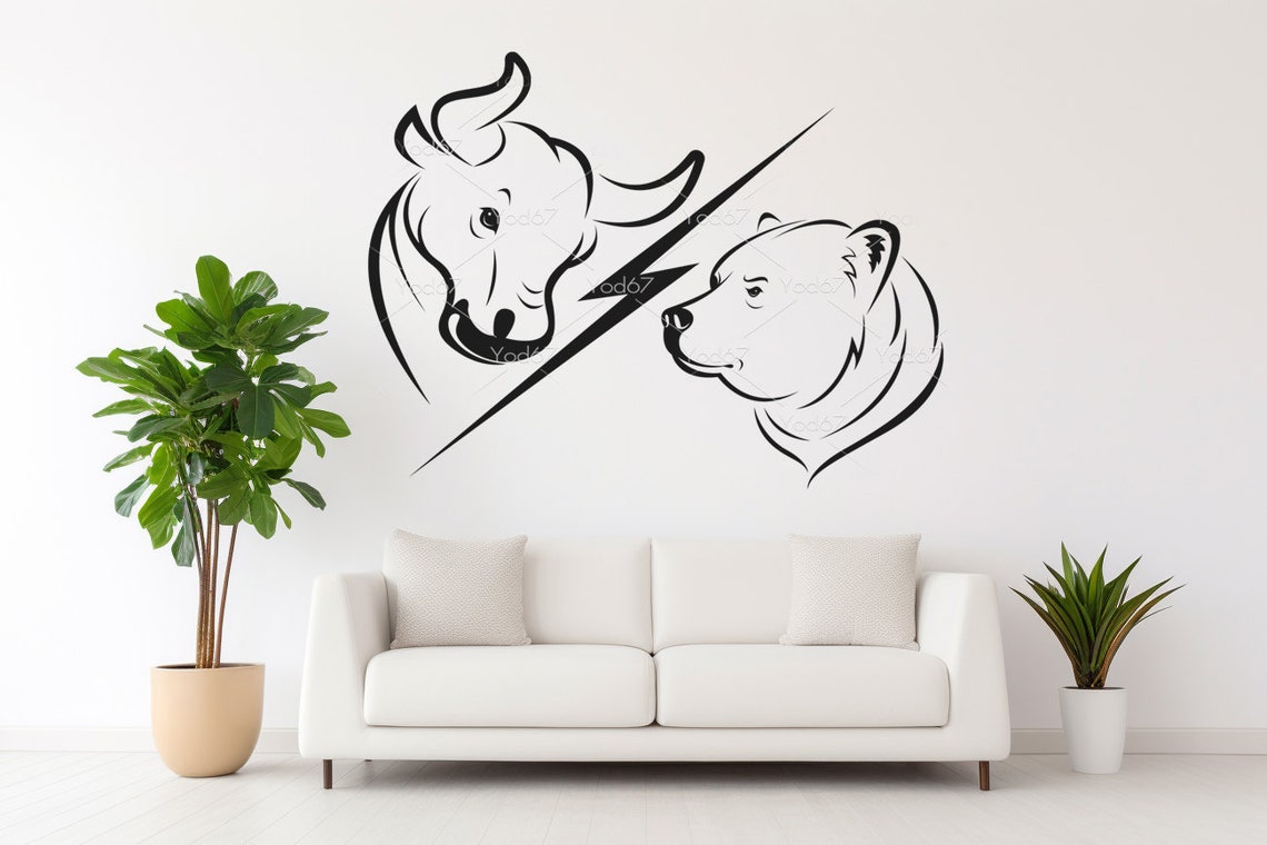 Bull and Bear SVG, Svg Files for Cricut, Bear and Bull Vector Clipart ...