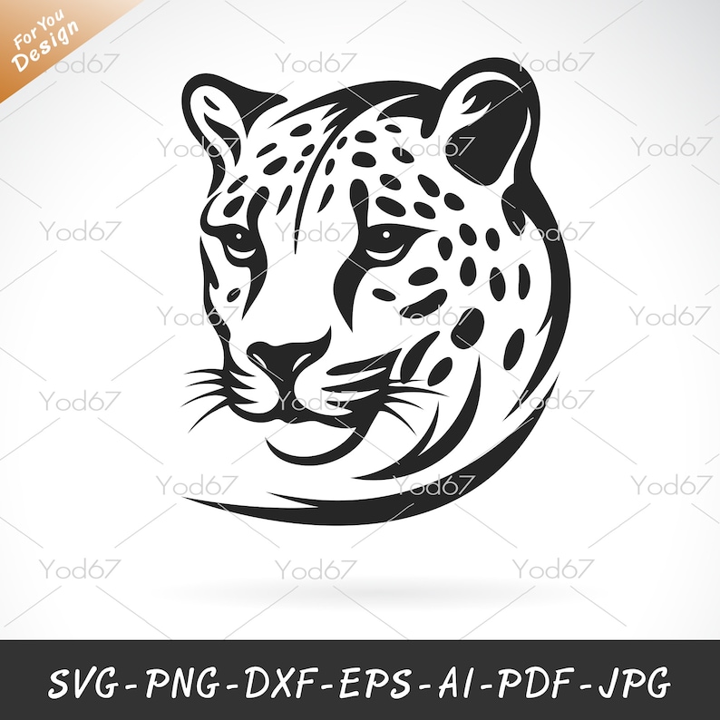 Leopard Vector SVG, PNG, DXF, Cut File Leopard for Cricut, Leopard Head ...