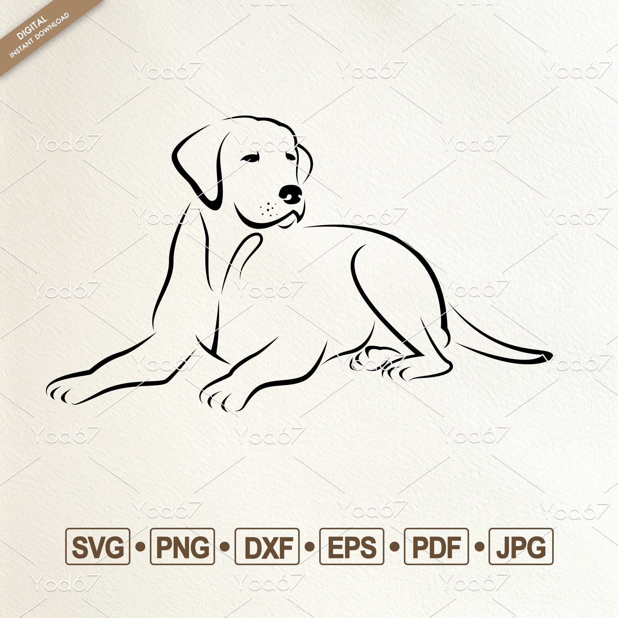 Labrador Svg, Labrador Crouching Svg, Labrador Retriever Clipart ...