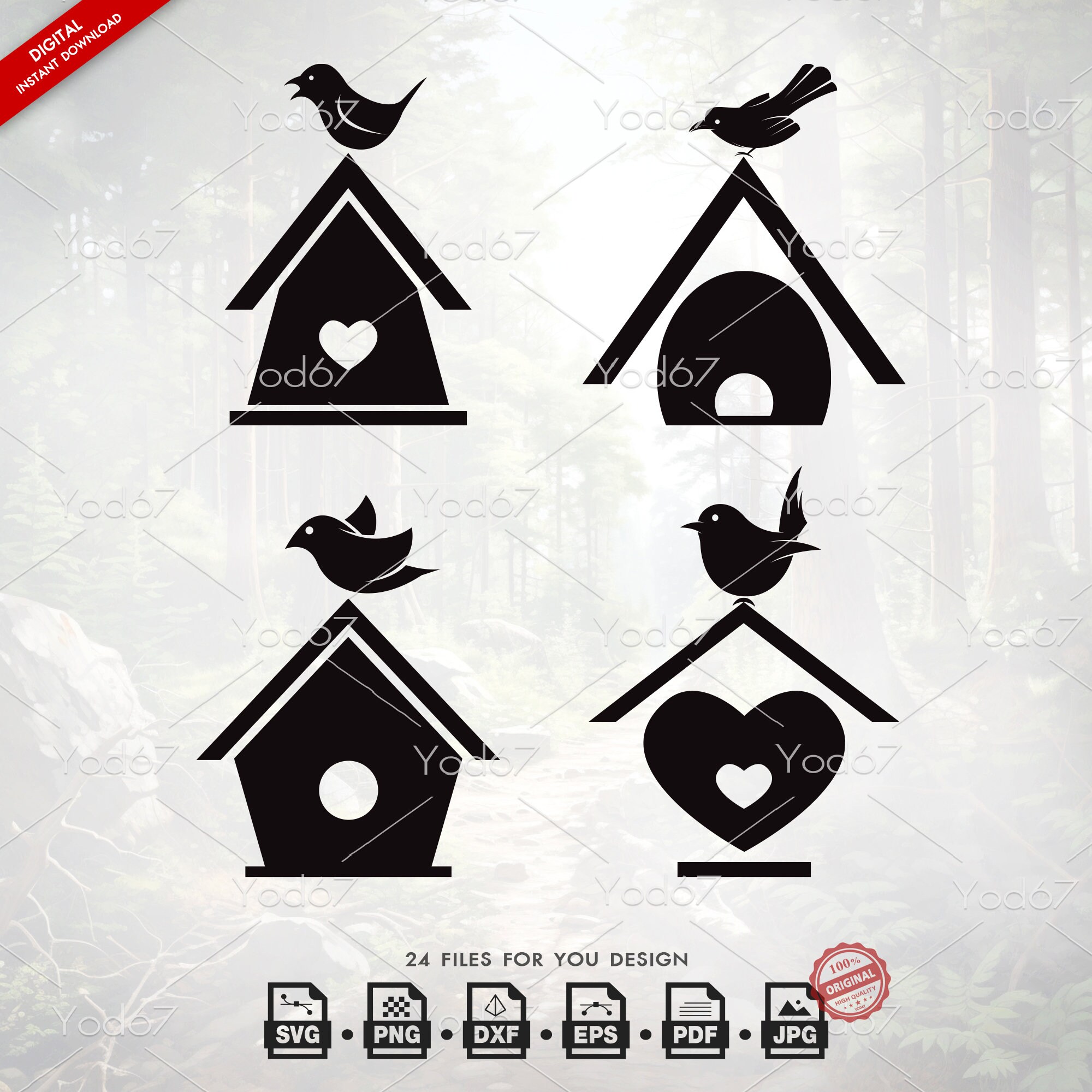 Bird Houses SVG, Png Dxf, Eps, Pdf, Jpg, Cut File Bird House for Cricut ...