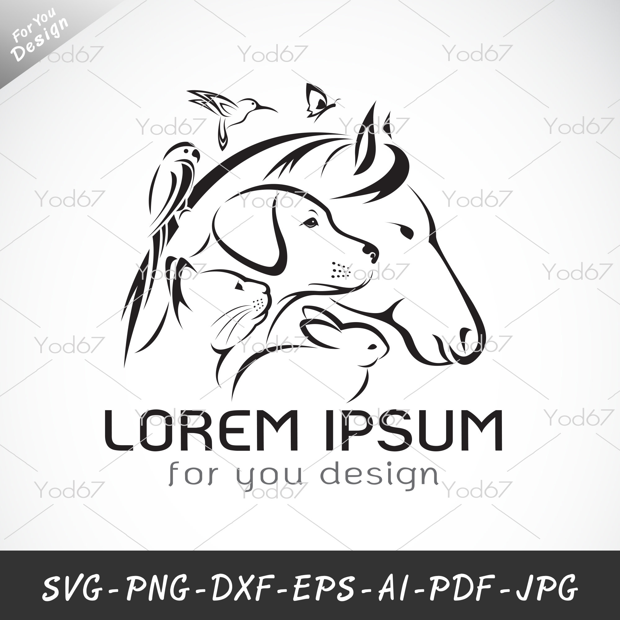 Pets Group Vector. Animals Svg, Horse Svg, Cat Svg, Rabbit Png, Parrot ...