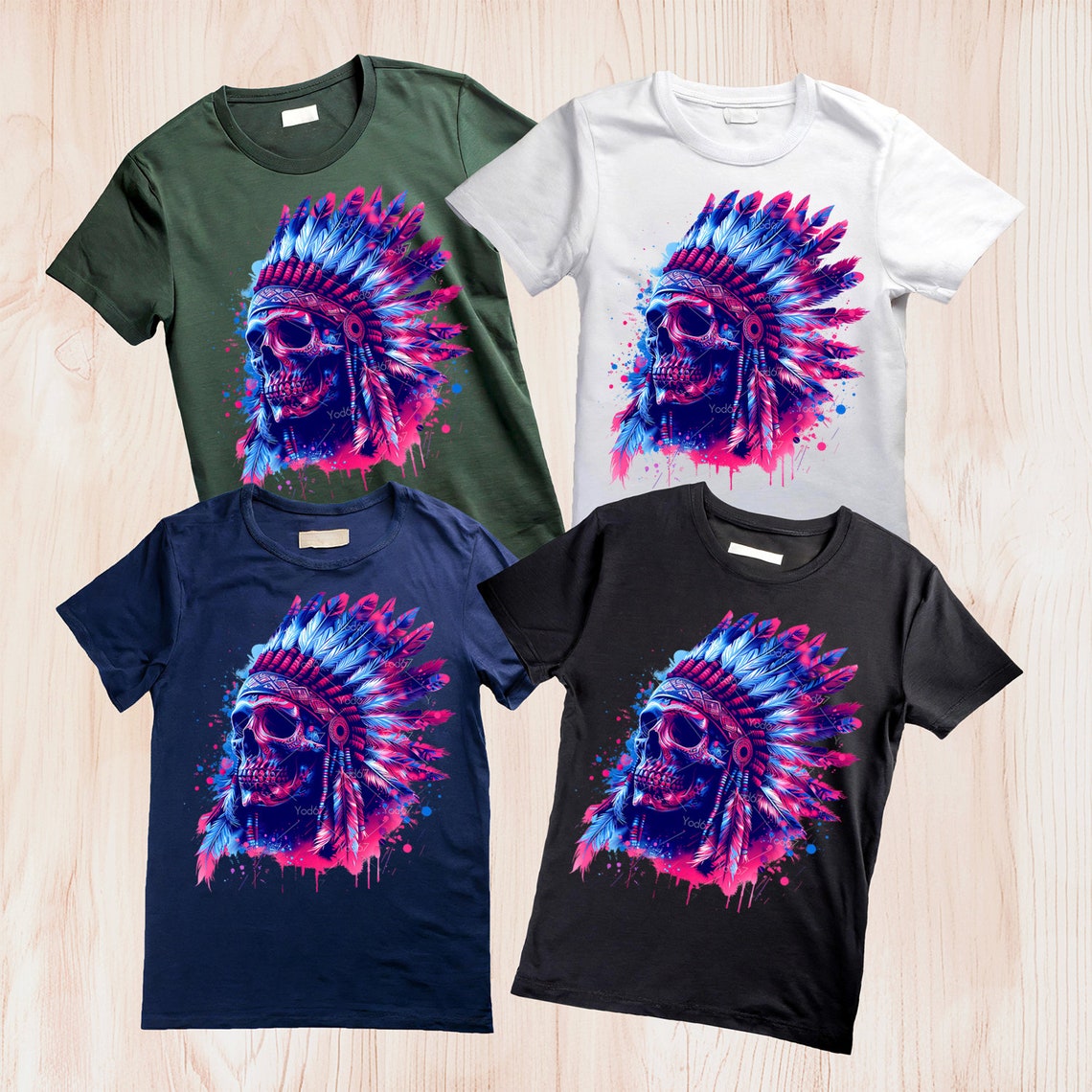 Native American Skull for Sublimation Printing, Native American Chief T ...