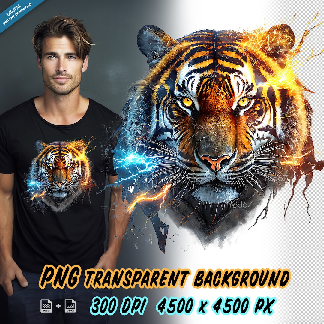 Tiger Png, Colorful Tiger Face Clipart for Sublimation Printing, Tiger ...