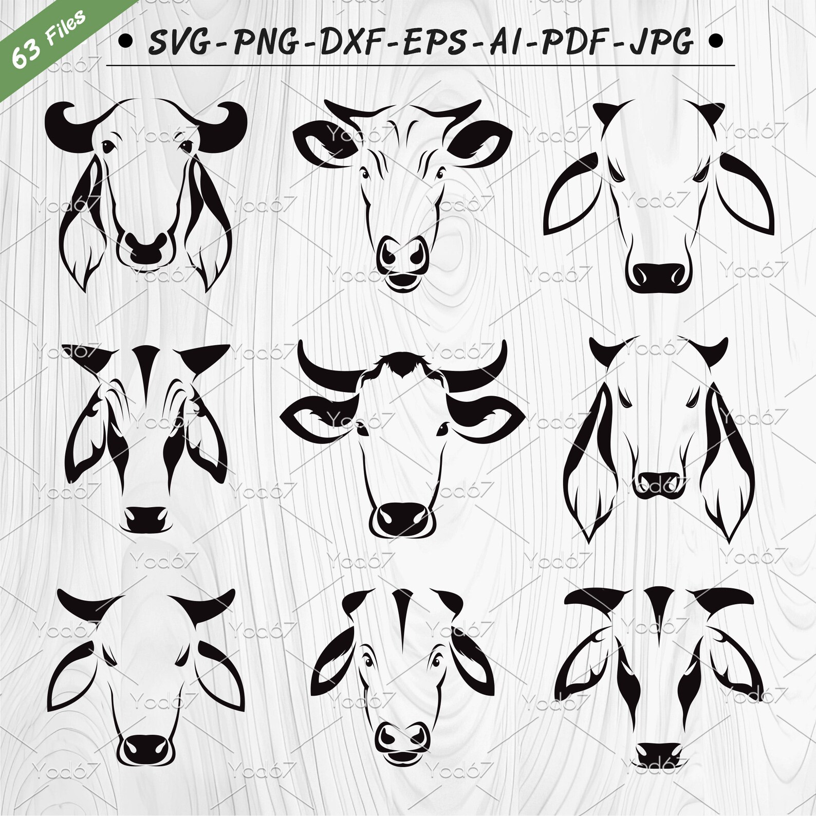Cow Head SVG, Cow Head Png, Cow Head Bundle, Cut File Cow for Cricut ...