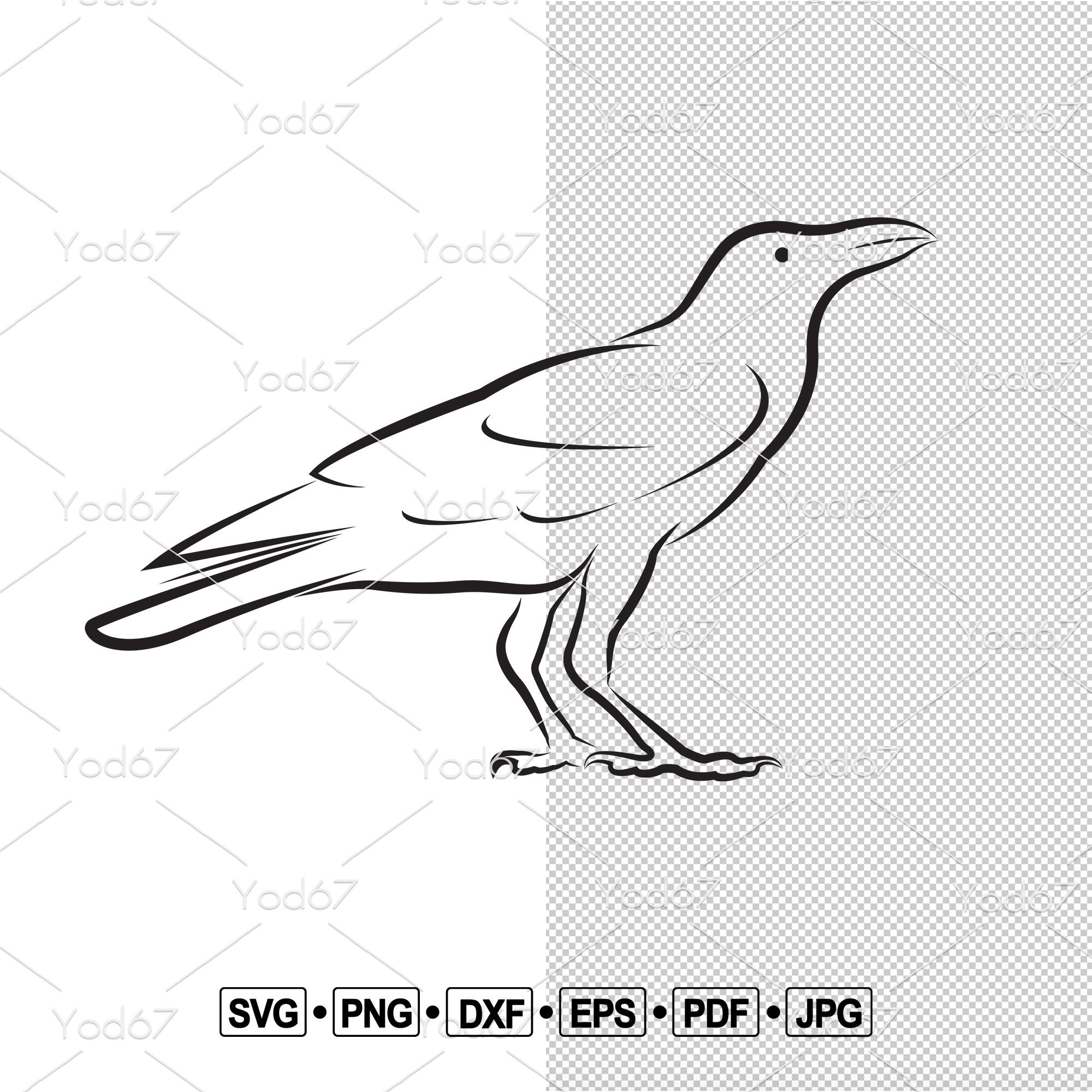 Crow SVG, Png, Dxf, Eps, Pdf, Jpg, Cut File Crow for Cricut, Crow ...