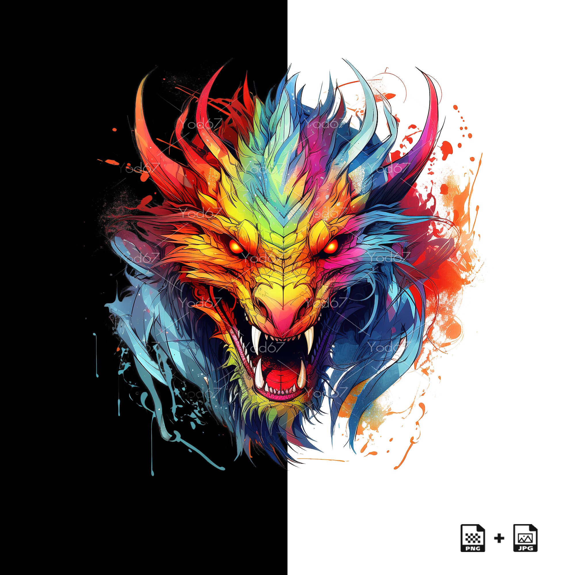 Dragon Head Clipart, Dragon for Sublimation Printing, Dragon Head T ...