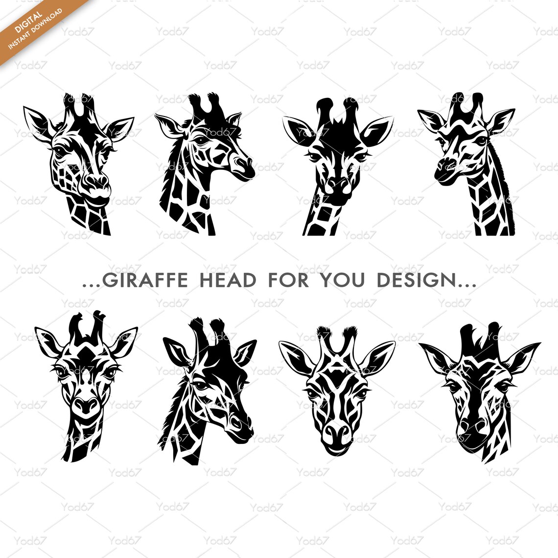 Giraffe Head SVG, Giraffe Png, Svg Files for Cricut, Giraffe Silhouette ...