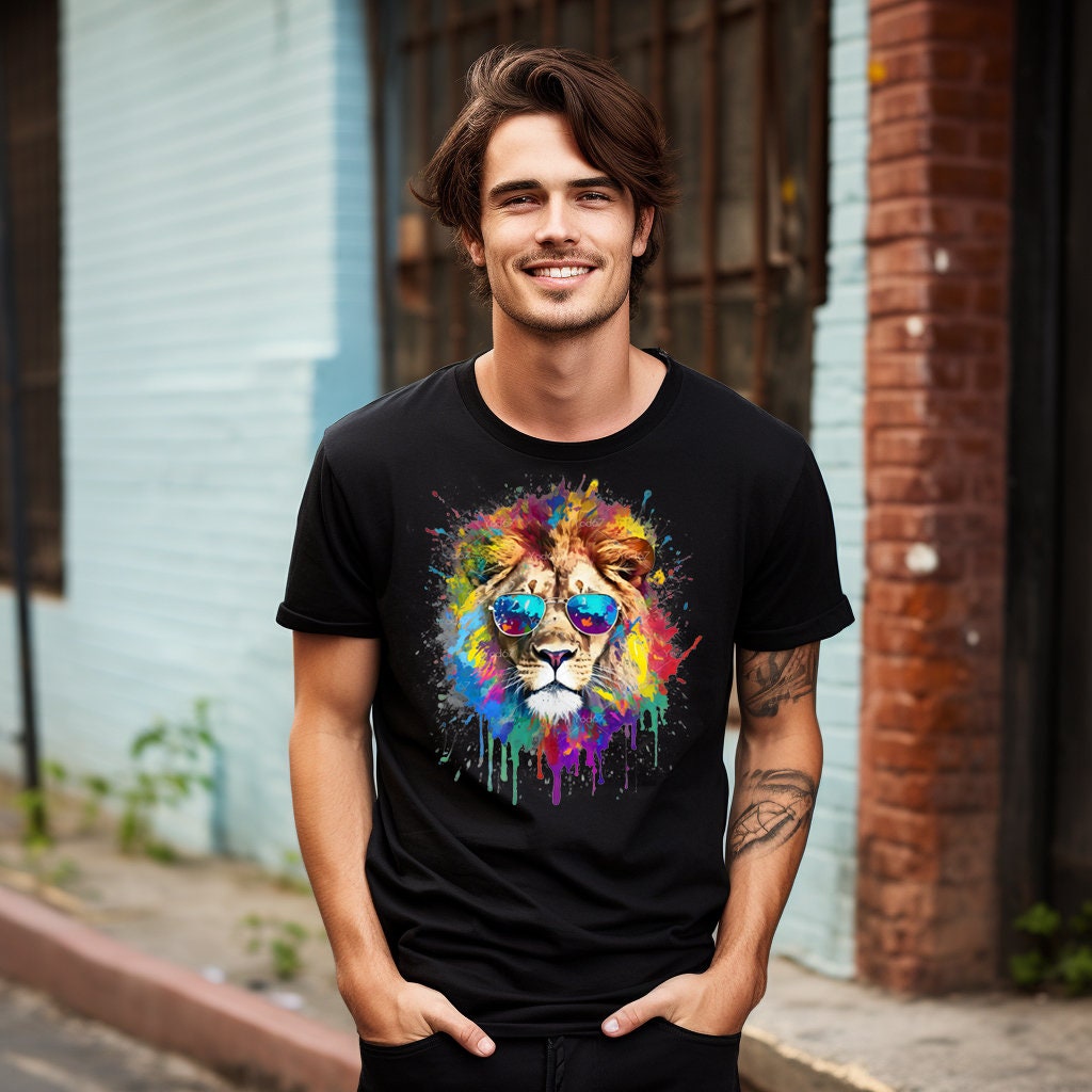 Lion With Sunglasses for Sublimation Printing, Lion T-shirt Design ...