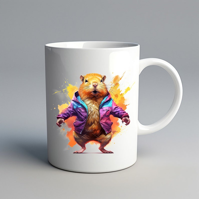 Capybara Wearing Jacket for Sublimation Printing, Cool Capybara T-shirt ...